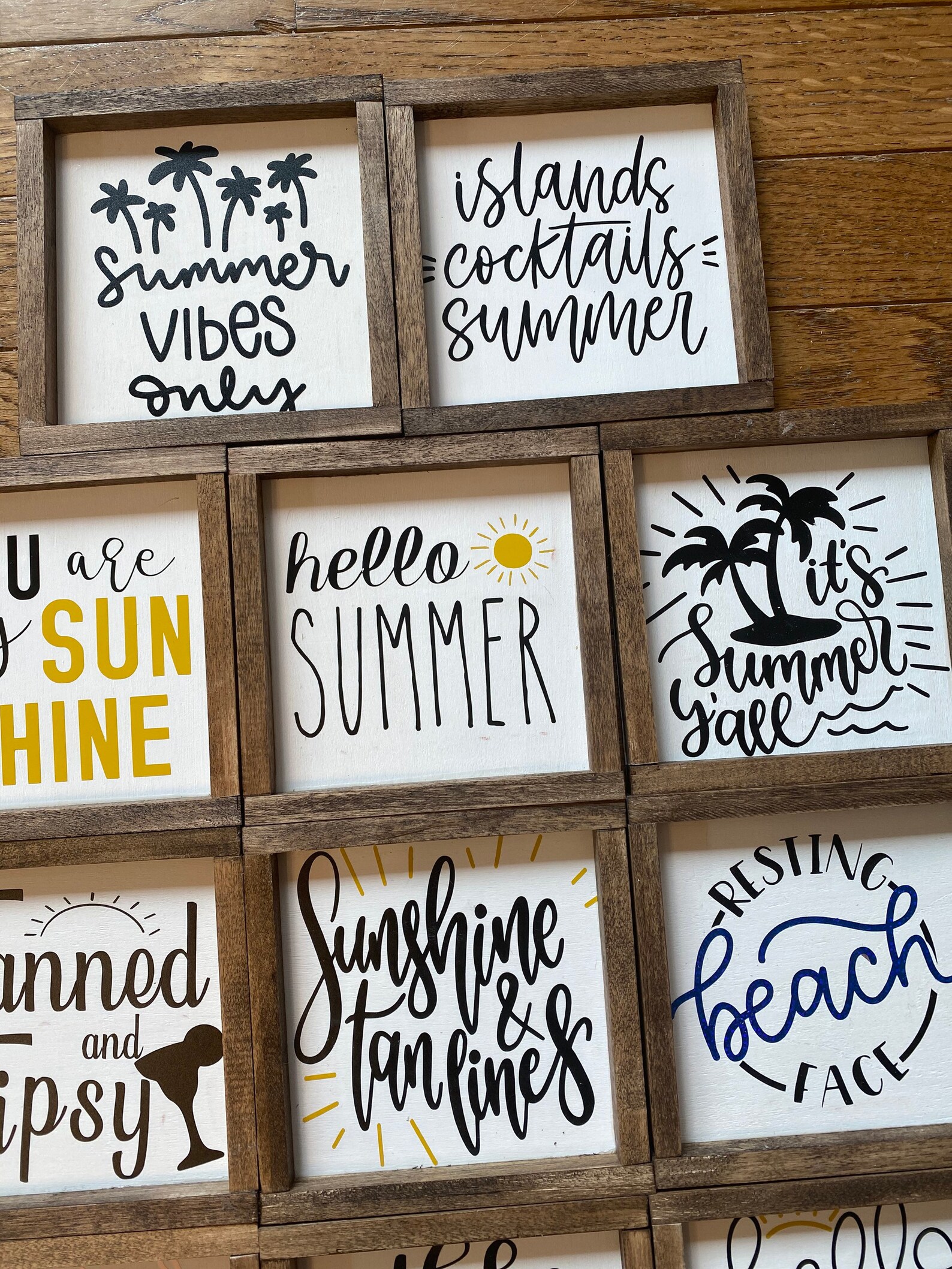 Farmhouse Mini Wood Summer Signs Summer Tiered Tray Decor - Etsy