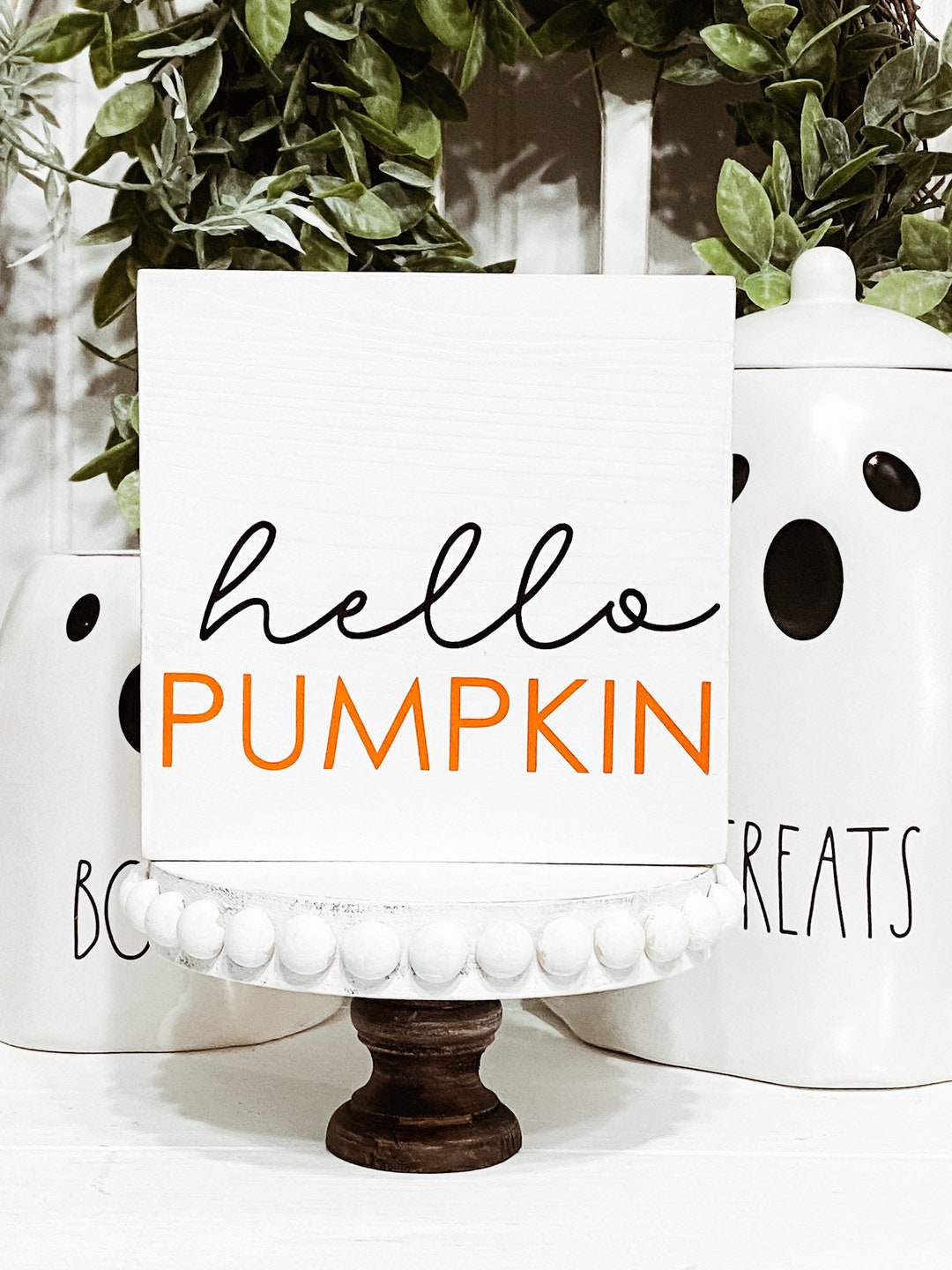 Hello Pumpkin 5x5 Rustic Fall Wood Sign- Farmhouse Autumn Decor - Fall ...