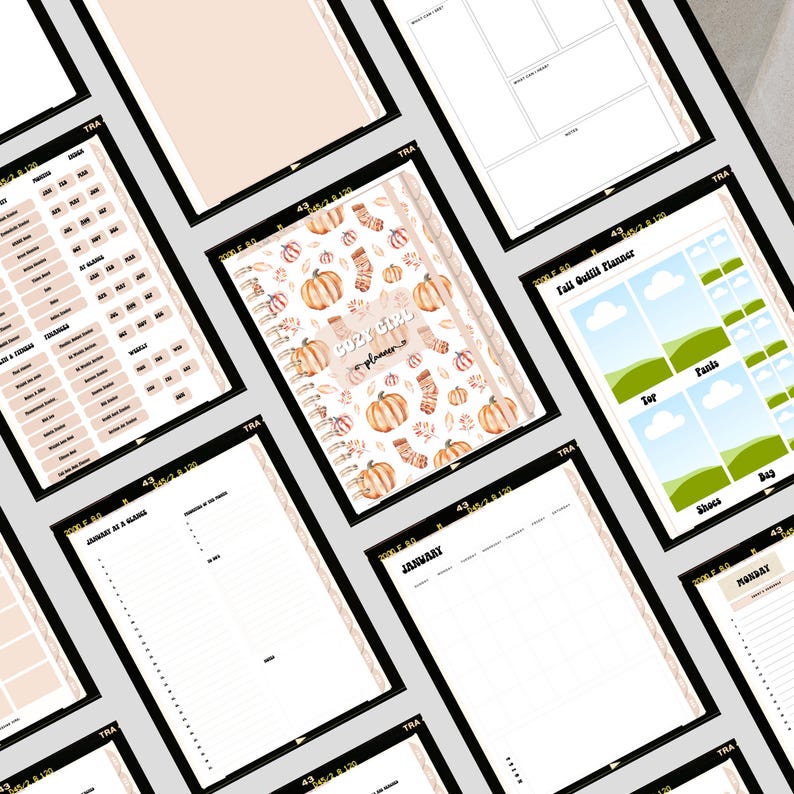 Fall Themed Digital Planner, Cozy Girl Aesthetic 2025 iPad Planner ...