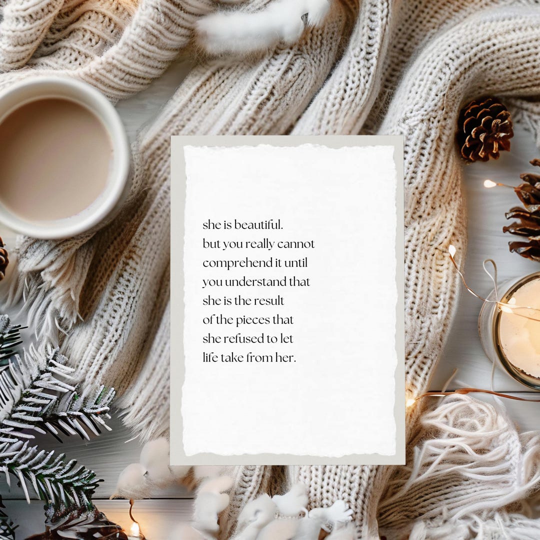 She is Beautiful Empowering Art Print | Uplifting Quote Wall Decor ...
