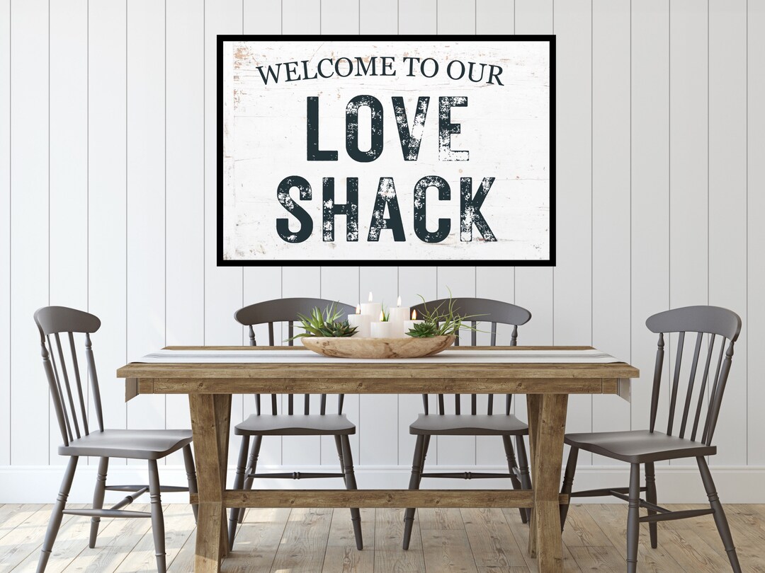 Vintage Style Love Shack Sign Digital Print - Farmhouse Wall Decor ...