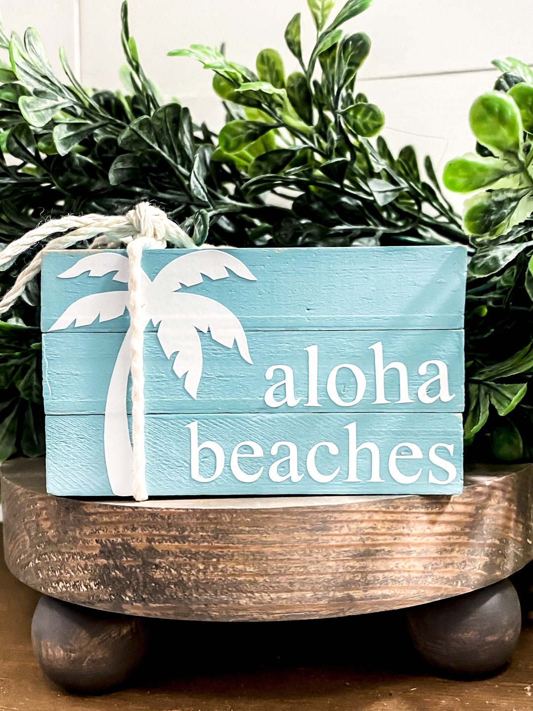 Aloha Beaches Wood Sign for Coastal Farmhouse Decor, Beach Lovers Gift ...