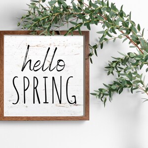 Hello Spring Rustic Farmhouse Style Wall Print - Digital Download ...