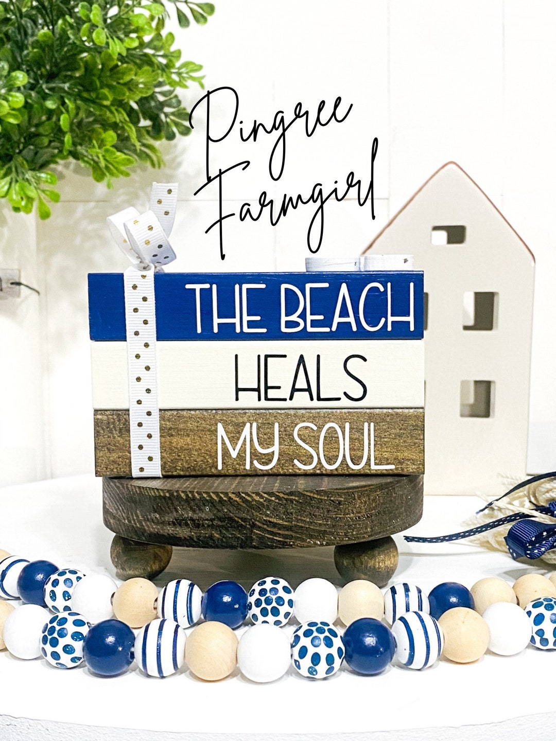 Farmhouse Beachy Vibes: the Beach Heals My Soul Sign Tiered Tray Decor ...