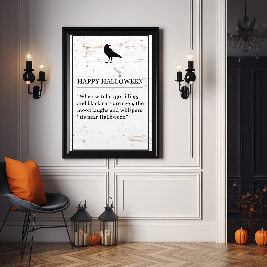 Vintage Halloween Poem Digital Print for Spooky House Decor - Farmhouse ...
