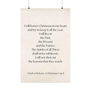 Christmas Carol Storybook Art Print Matte Vertical Poster, Holiday Wall ...