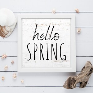 Hello Spring Rustic Farmhouse Style Wall Print - Digital Download ...