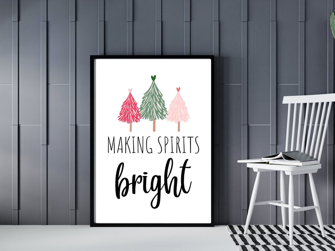 Making Spirits Bright Farmhouse Style Sign - Christmas Wall Art ...