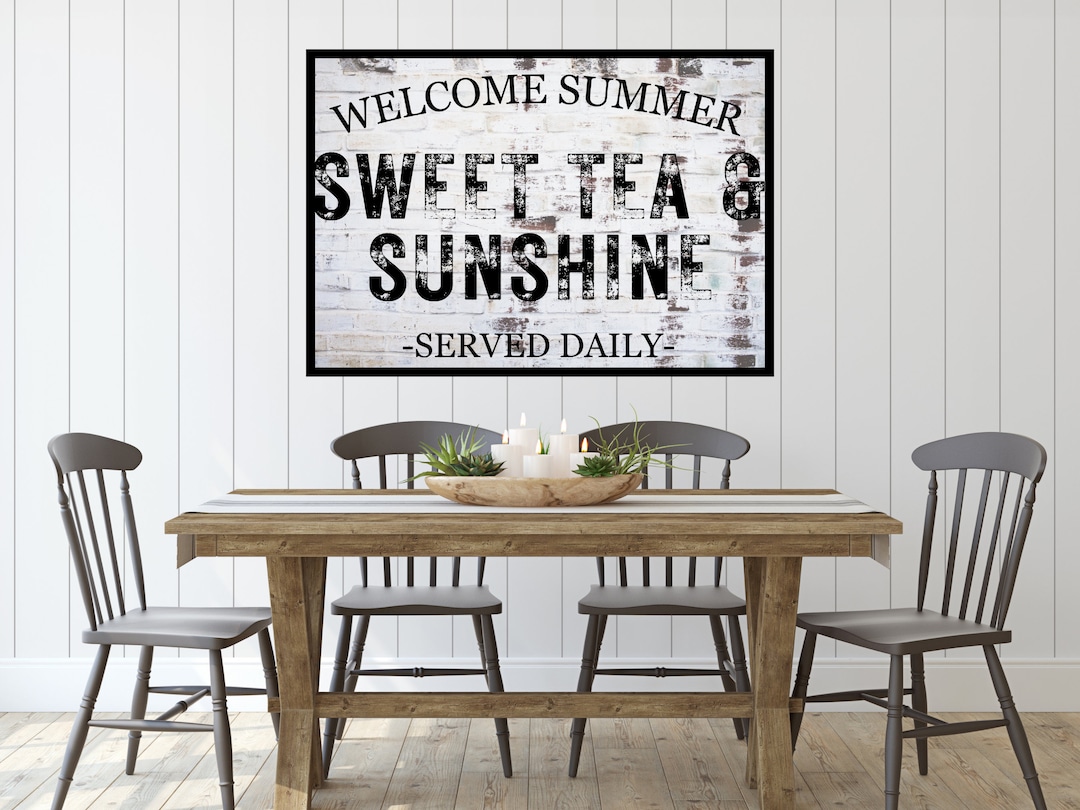 Sweet Tea & Sunshine Vintage Farmhouse Wall Art - Digital Download for ...