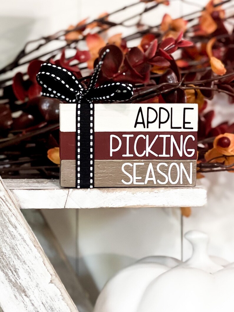 Fall Apple Tiered Tray Decor Apple Picking Season Mini Wood - Etsy