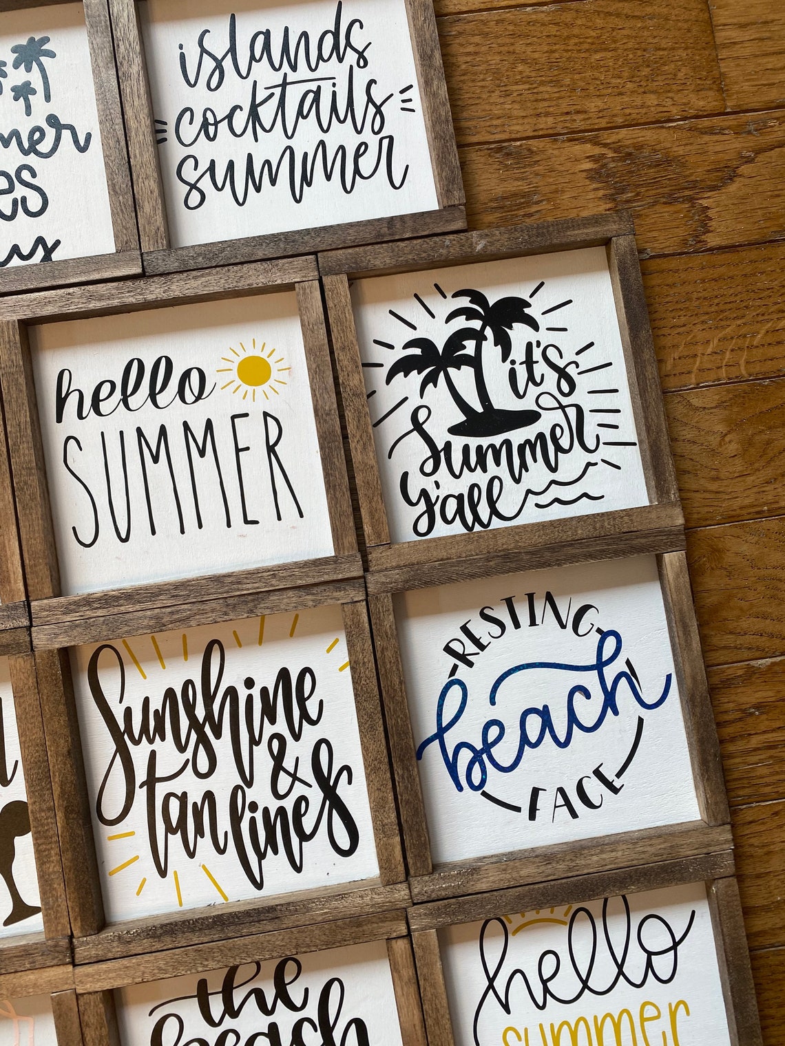 Farmhouse Mini Wood Summer Signs Summer Tiered Tray Decor - Etsy