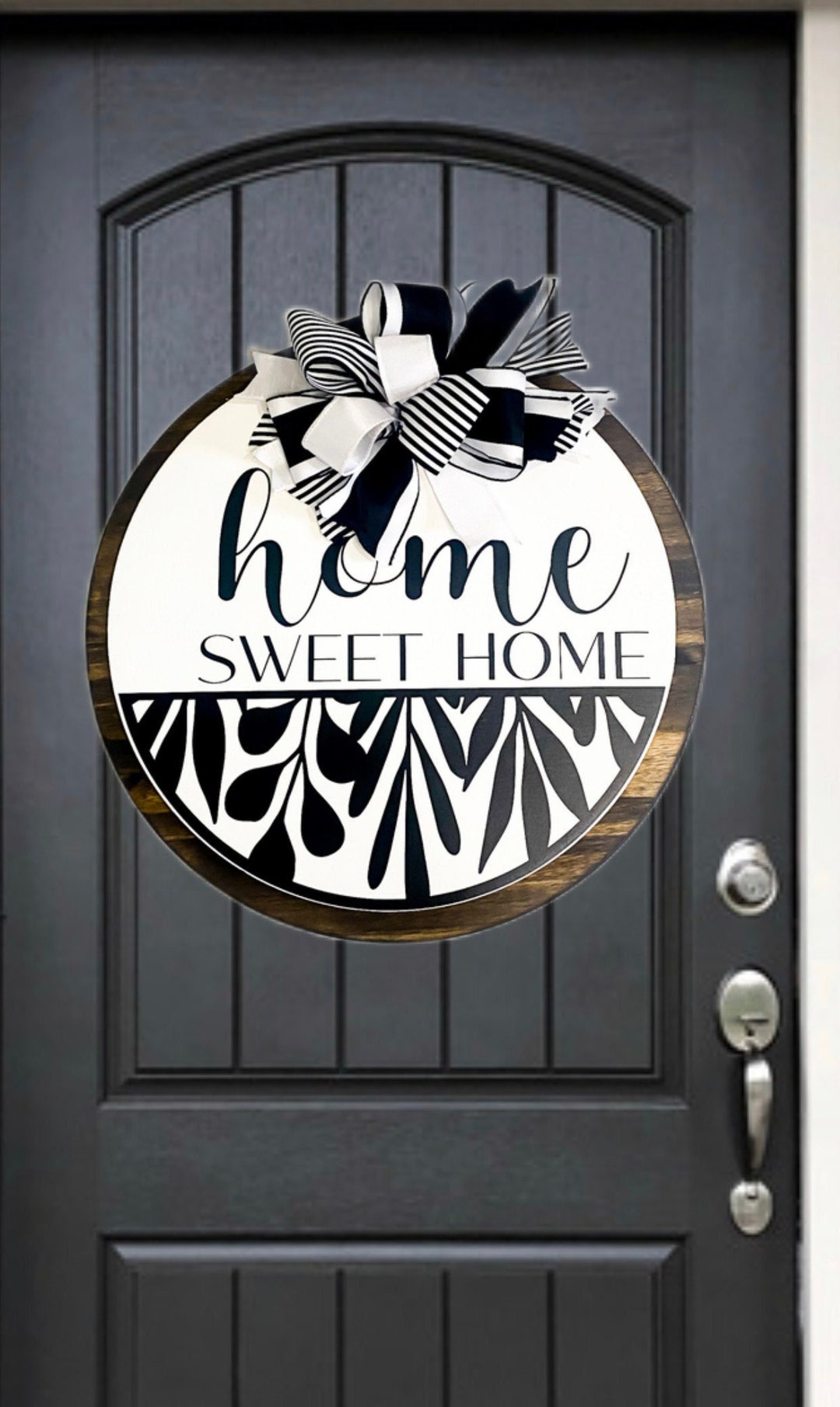 Home Sweet Home Sign, Front Porch Decor, Modern Front Door Decor, Year ...