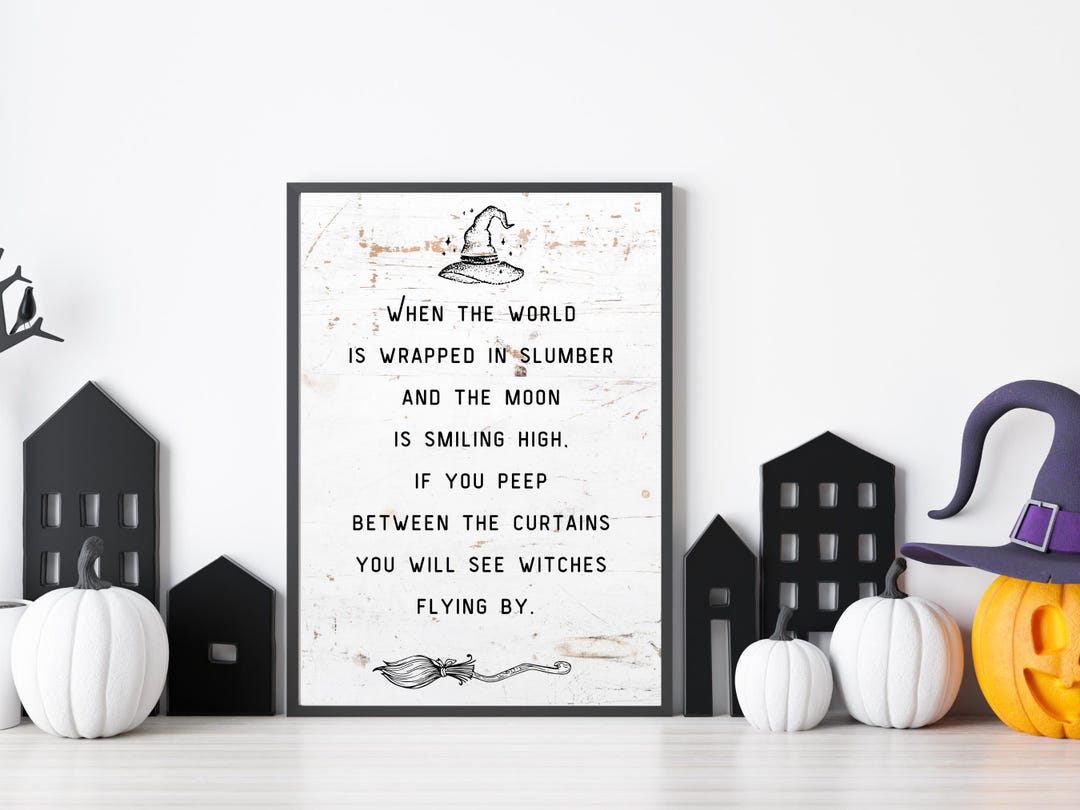 Witch Poem Print - Instant Download - Rustic Farmhouse Halloween Wall ...