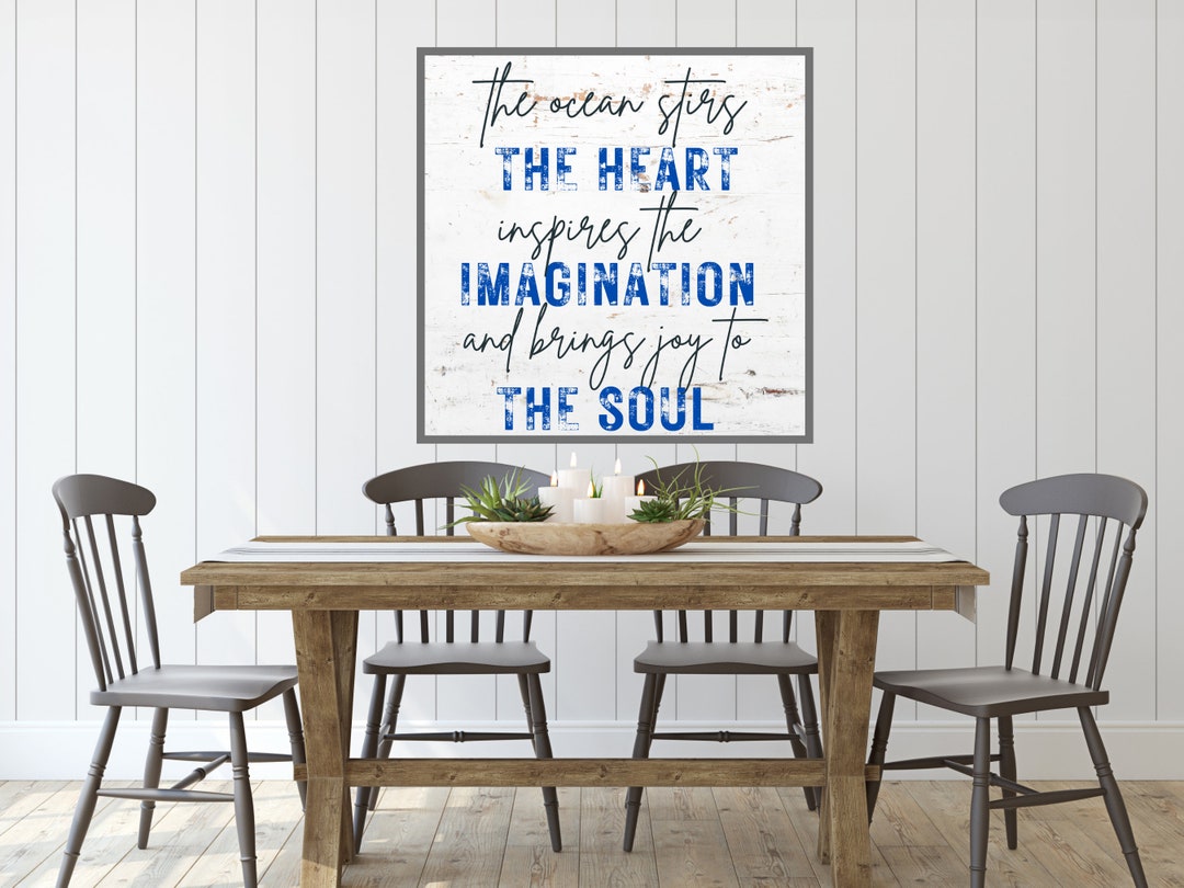 Rustic Coastal Wall Decor - the Ocean Stirs the Heart - Instant ...