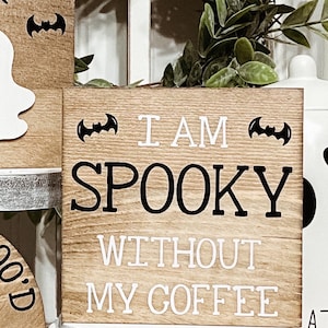 Haunted Coffee Station Bundle - Halloween Tiered Tray With Ghosts and ...