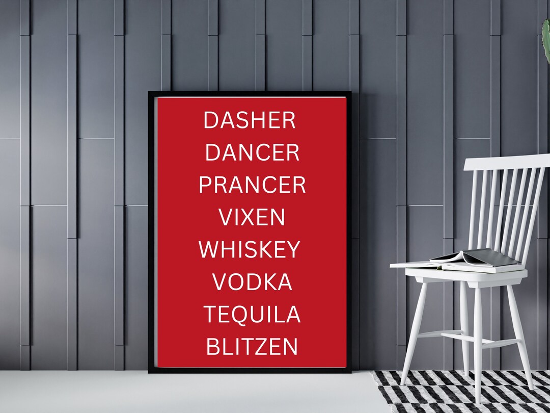 Dasher Dancer Prancer Vixen Farmhouse Style Sign - Christmas Reindeer ...