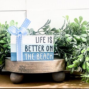 Summer Mini Wood Book Stack Summer Tiered Tray Decor Beach - Etsy