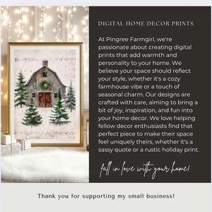 Rustic Christmas Barn Print - Matte Vertical Poster, Holiday Wall Decor ...