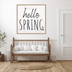 Hello Spring Rustic Farmhouse Style Wall Print - Digital Download ...