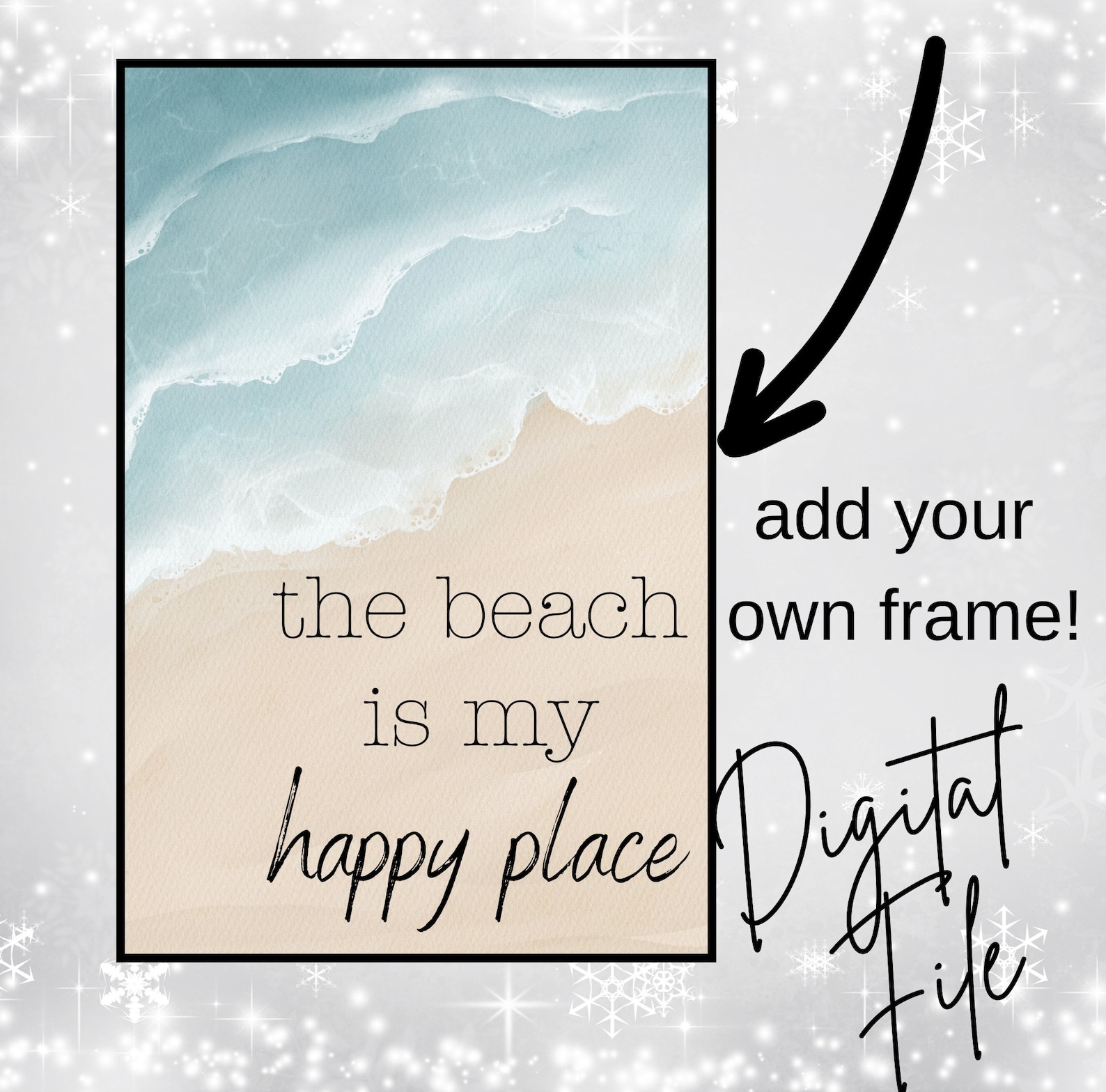 The Beach is My Happy Place Printable- Minimalist Wall Art Printable ...