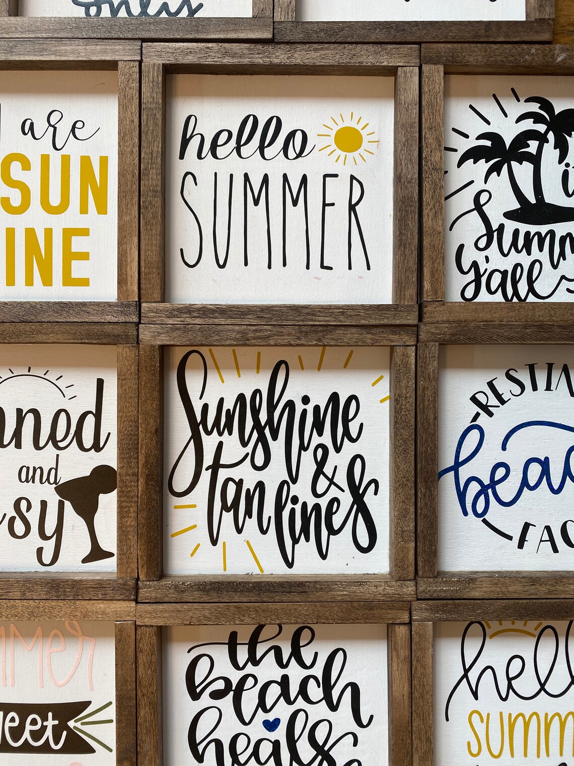 Farmhouse Mini Wood Summer Signs Summer Tiered Tray Decor - Etsy