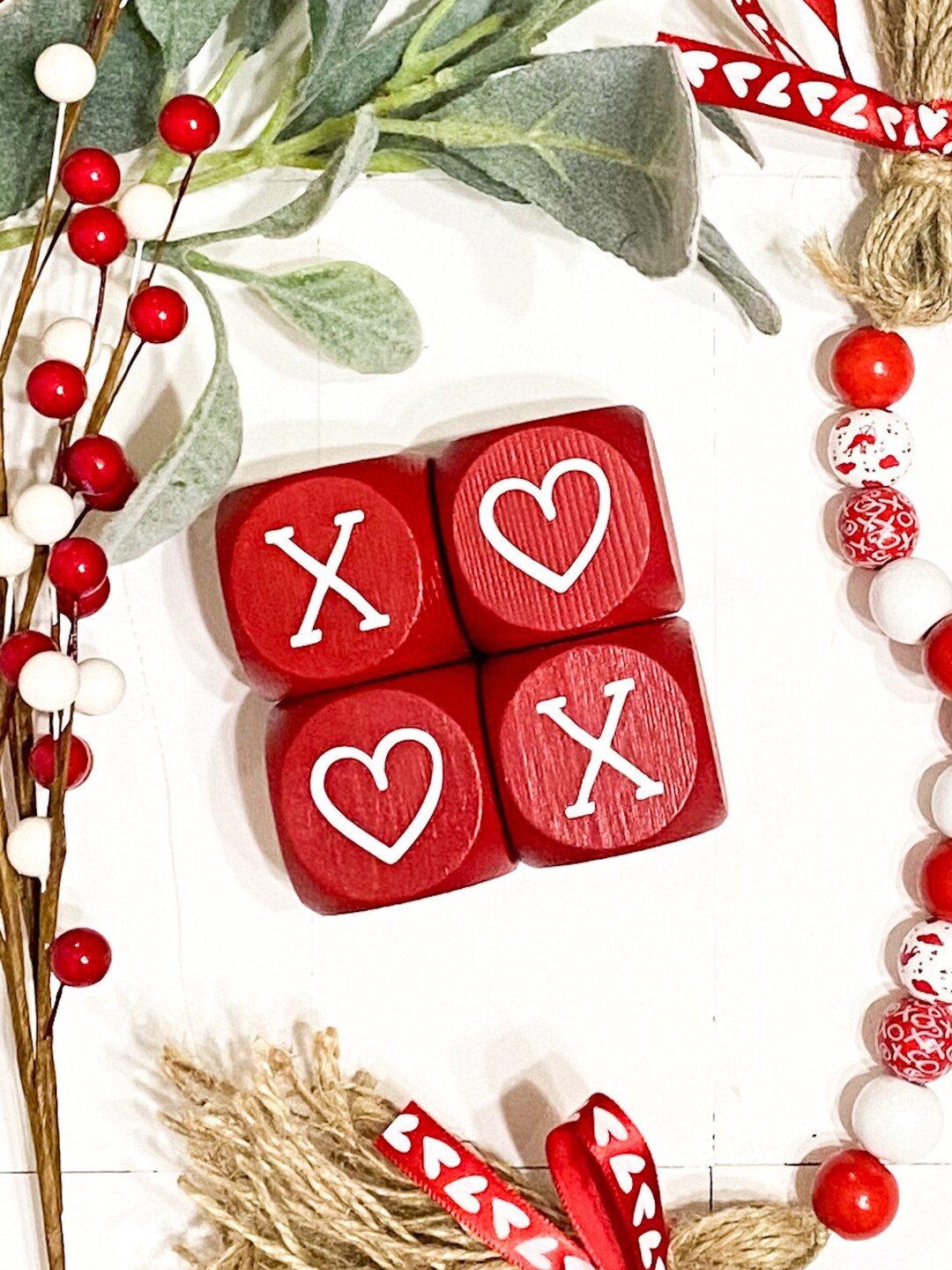 Valentine 1.5 Inch XOXO Wood Letter Blocks / Tiered Tray Decor / Wood ...