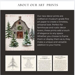 Rustic Christmas Barn Print - Matte Vertical Poster, Holiday Wall Decor ...