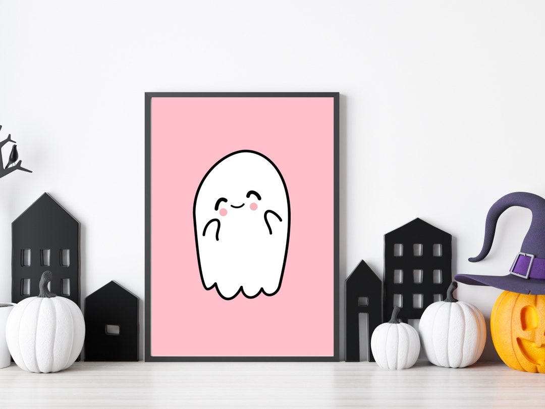 Pink Ghost Halloween Printable for Cute Home Decor - Ghost Print ...