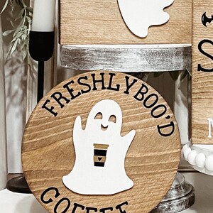 Haunted Coffee Station Bundle - Halloween Tiered Tray With Ghosts and ...