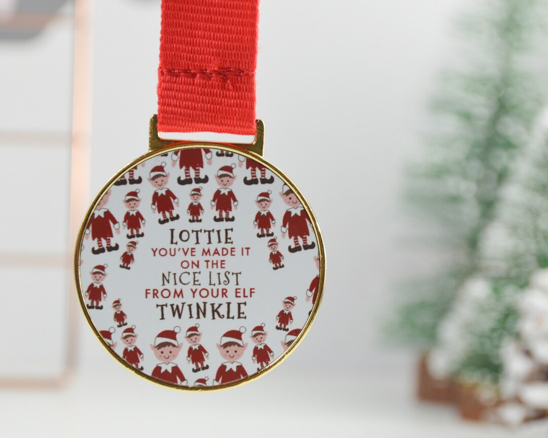 Personalised Elf Medal, Elf Arrival, Nice List Award, Elf Prop, Santa ...