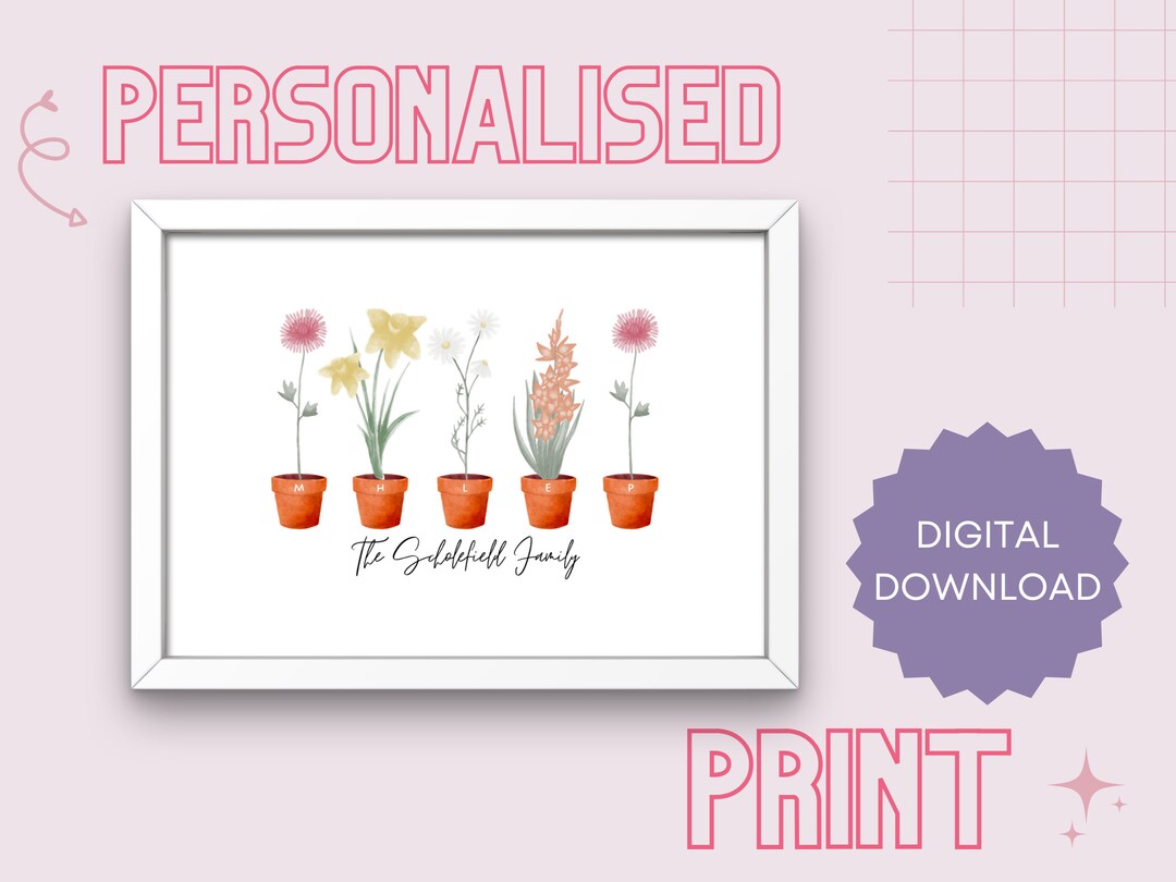 Mum Printable, Mum Wall Art, Downloadable Prints, Wildflower Print ...