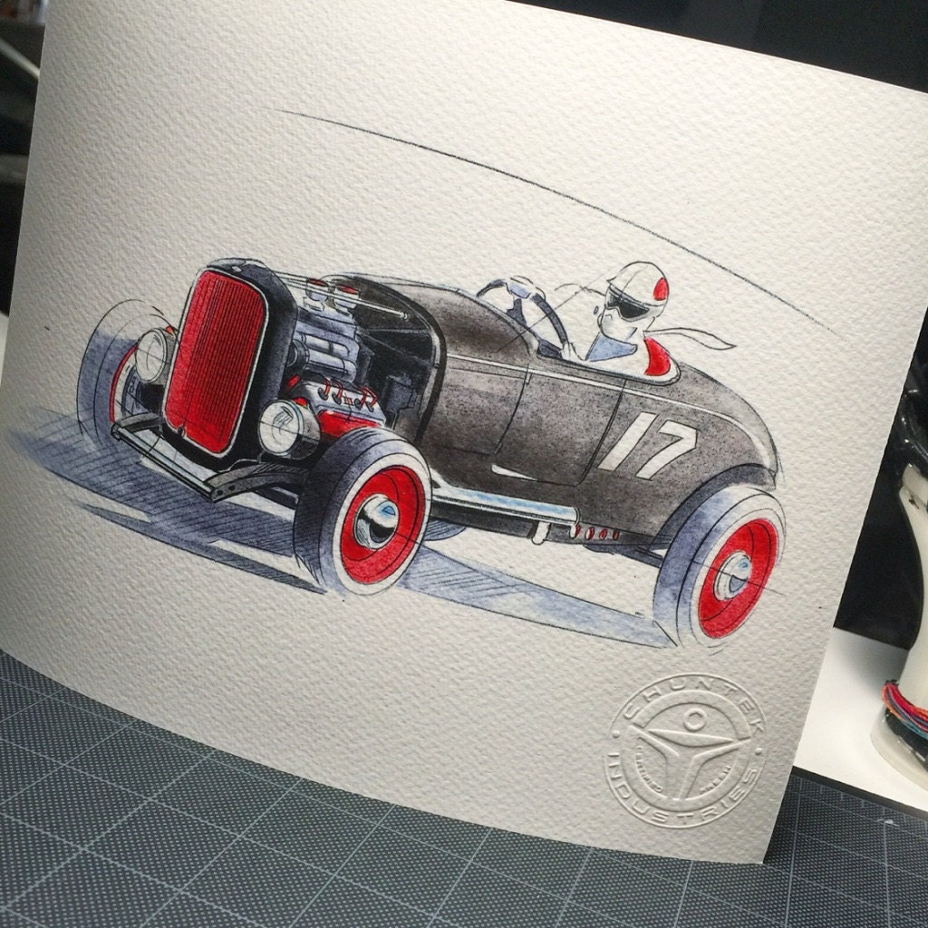 Vintage Racing Ford Hot Rod Artwork - Etsy