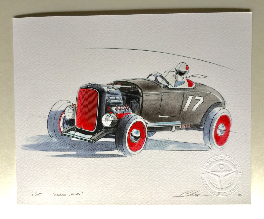 Vintage Racing Ford Hot Rod Artwork - Etsy