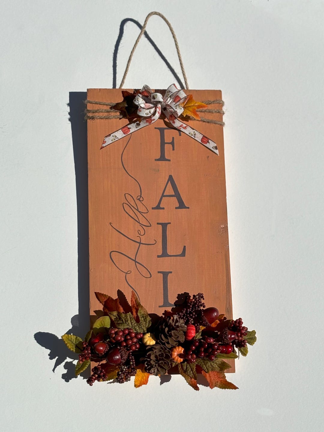Hello Fall Sign/ Autumn Wall Art / Fall Plaque - Etsy