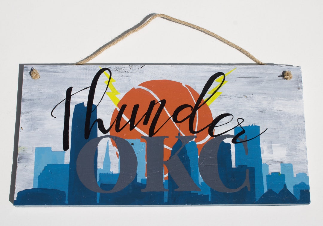 Oklahoma City Thunder Basketball Sign/ OKC Thunder NBA Plaque - Etsy