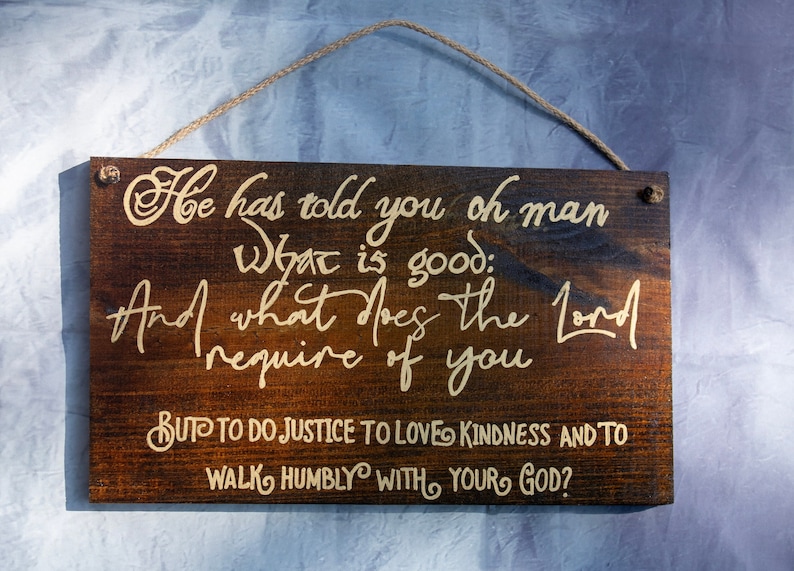 Micah 6:8 Verse Wall Sign/ Custom Quote Wood Sign - Etsy
