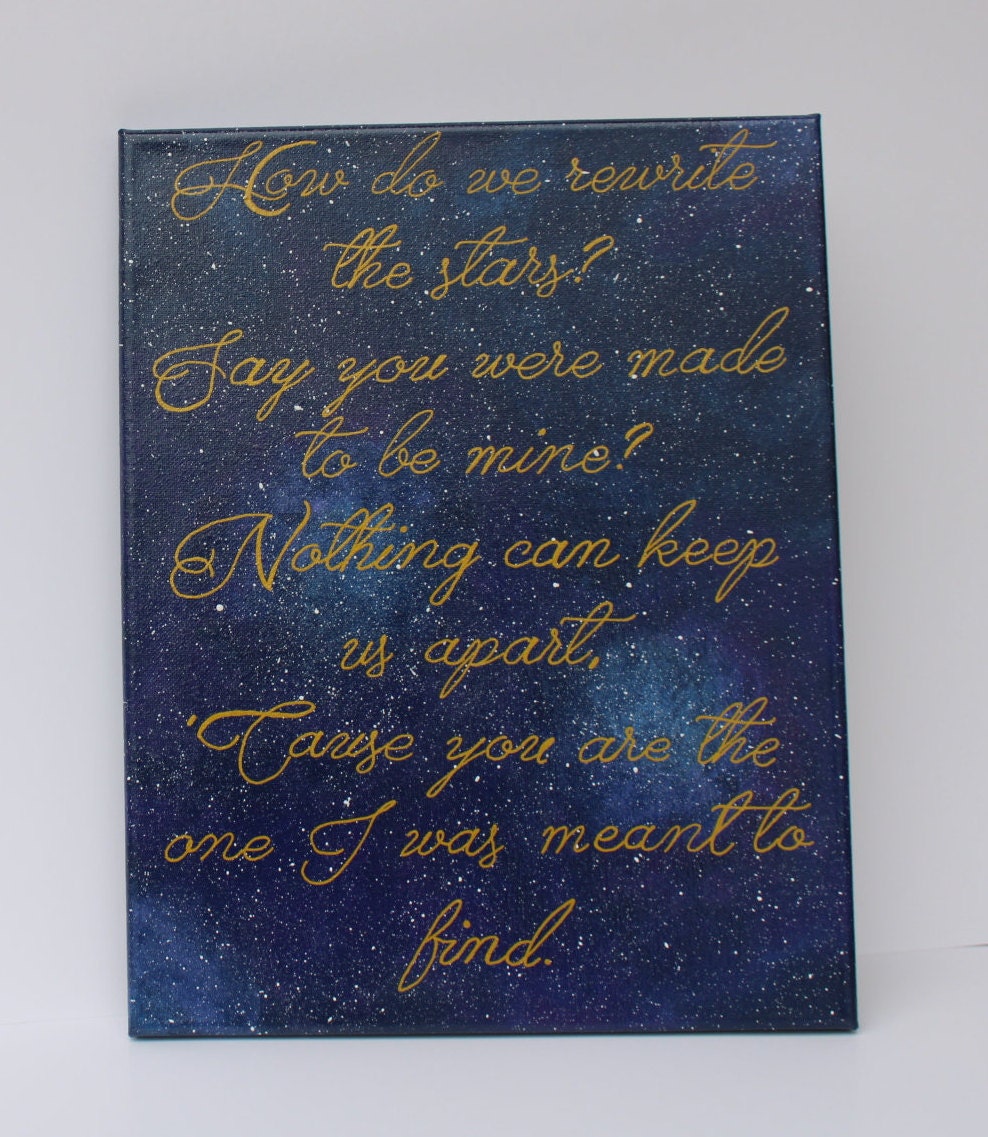 The Greatest Showman “rewrite the Stars” Canvas /galaxy Wall Art - Etsy