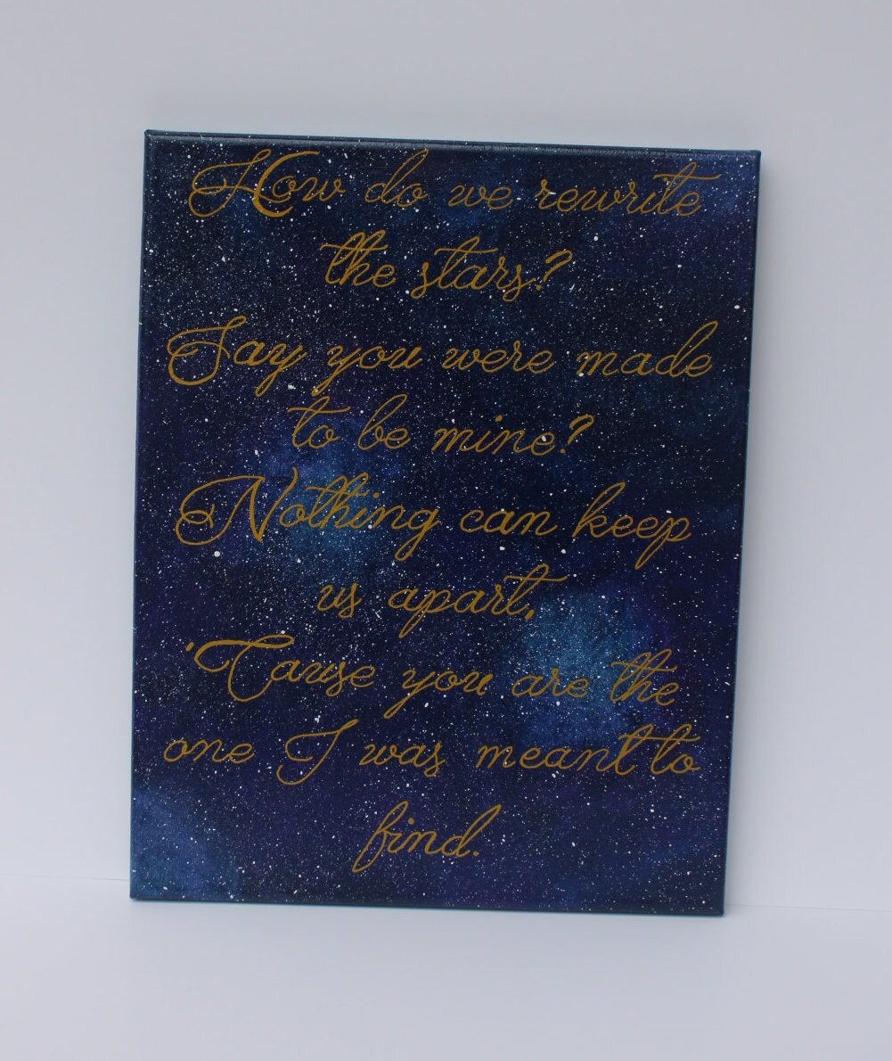 The Greatest Showman “rewrite the Stars” Canvas /galaxy Wall Art - Etsy