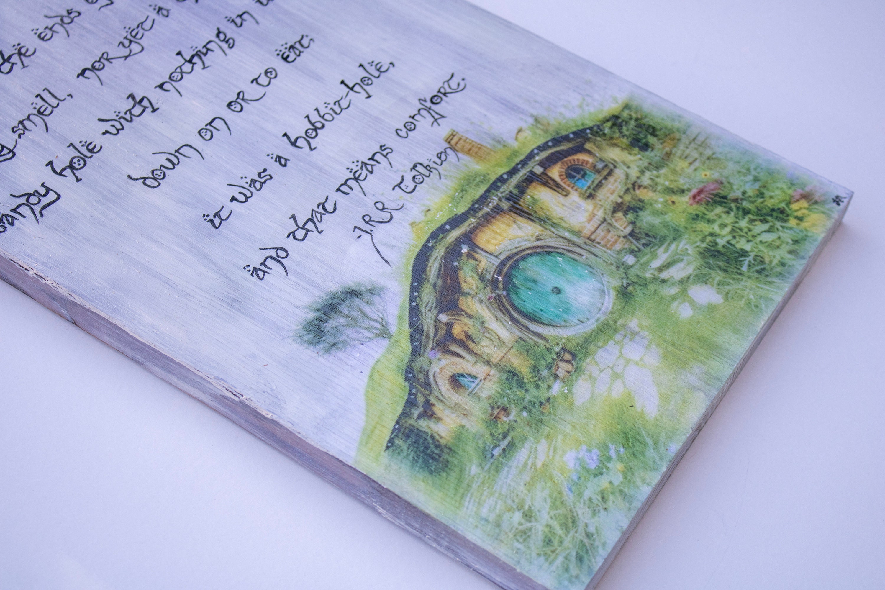 In a Hole in the Ground There Lived a Hobbit Sign, With Hobbit Hole - Etsy