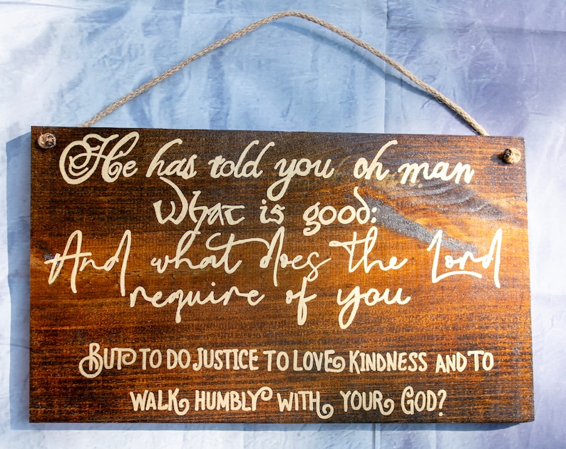 Micah 6:8 Verse Wall Sign/ Custom Quote Wood Sign - Etsy