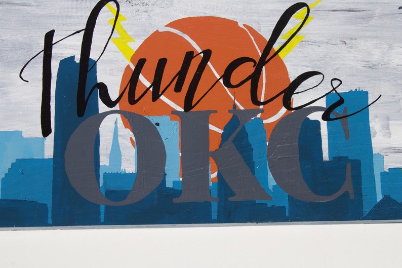 Oklahoma City Thunder Basketball Sign/ OKC Thunder NBA Plaque - Etsy