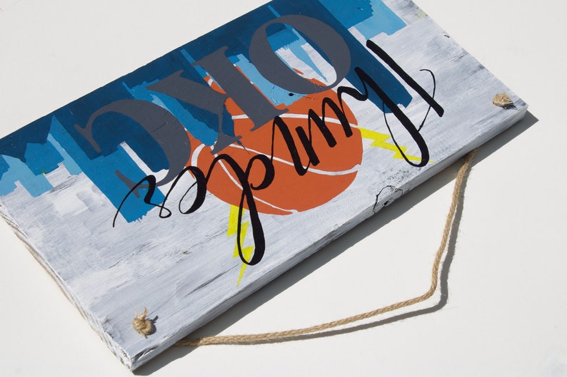 Oklahoma City Thunder Basketball Sign/ OKC Thunder NBA Plaque - Etsy