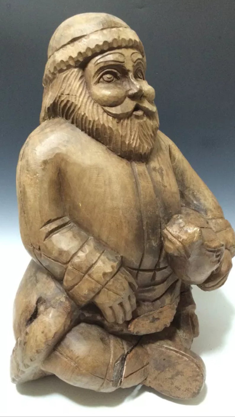 Carved Solid Wood Paper Mache Mold of Santa Claus With Deer - Etsy