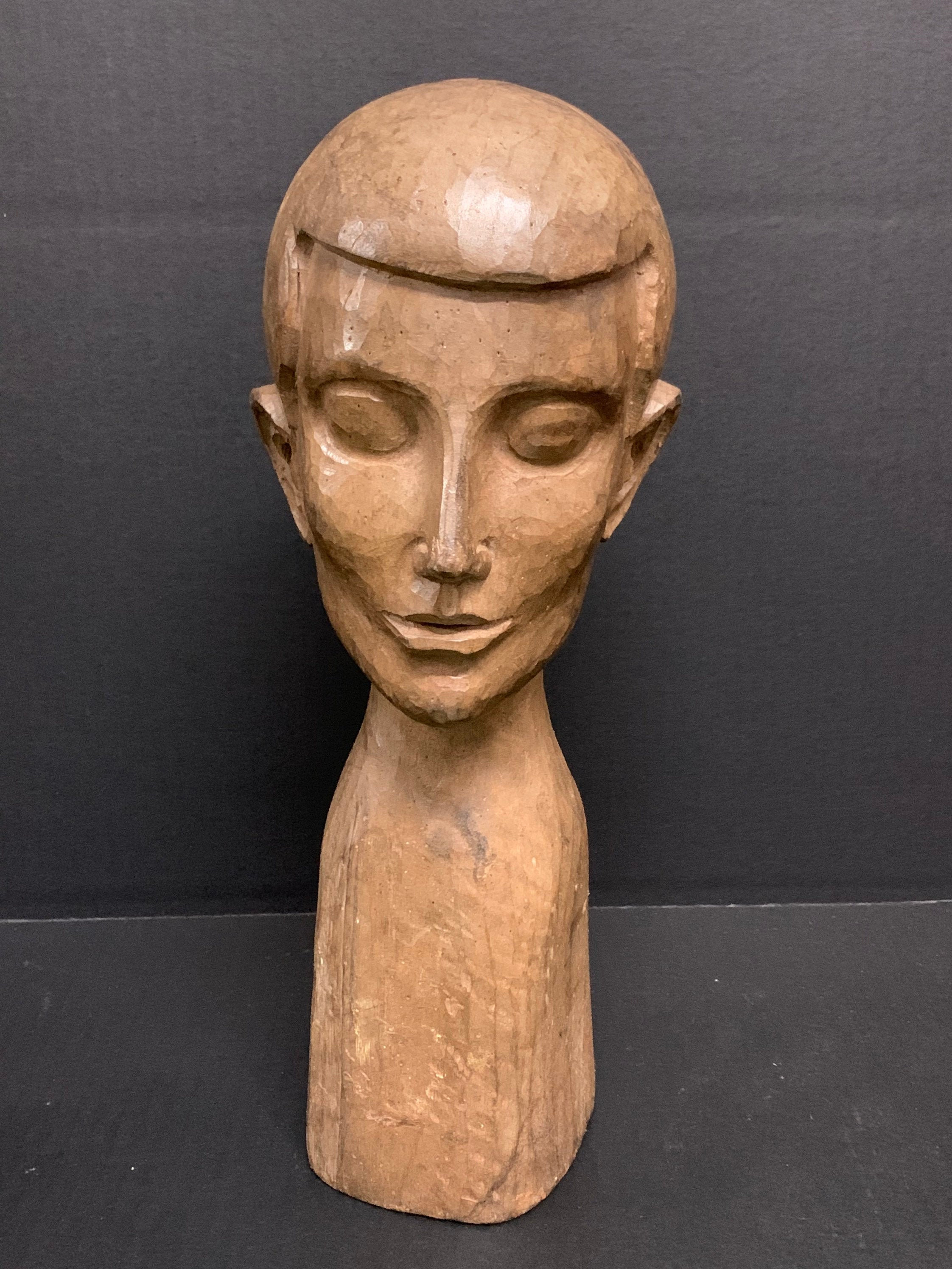 Carved Solid Wood Paper Mache Mold of Male Bust Sculpture - Etsy