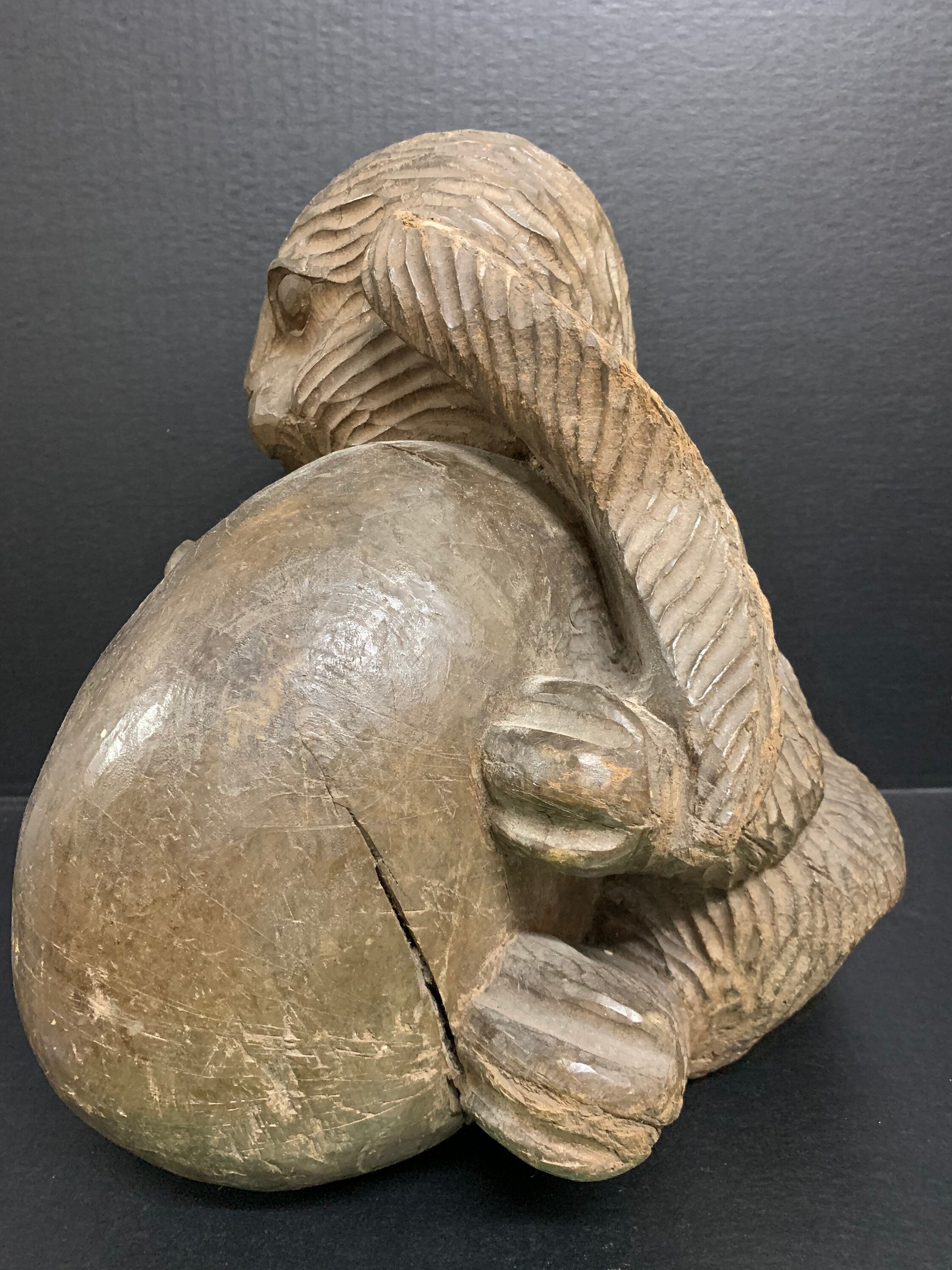 Large Carved Solid Wood Paper Mache Mold of Large Rabbit - Etsy