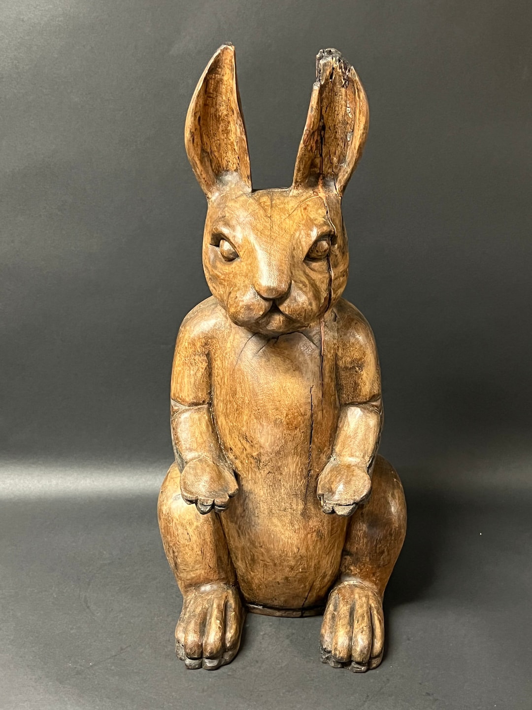 Large Carved Solid Wood Paper Mache Mold of Large Rabbit T138 - Etsy