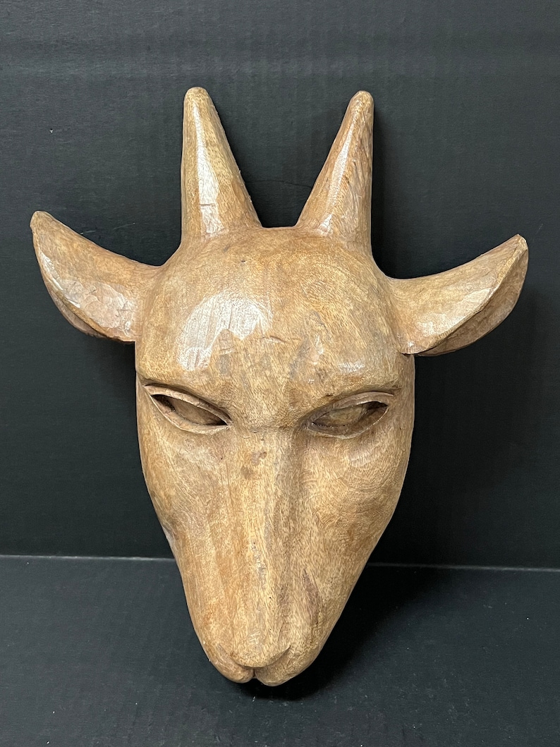 Carved Solid Wood Paper Mache Mold of Goat Head Sculpture #124 - Etsy