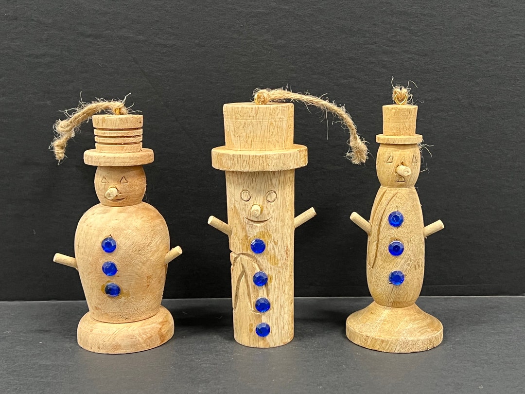 Carved Solid Wood Paper Mache Mold of Christmas Ornaments - 3 Pieces - Etsy