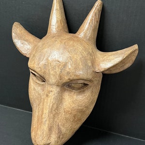 Carved Solid Wood Paper Mache Mold of Goat Head Sculpture #124 - Etsy