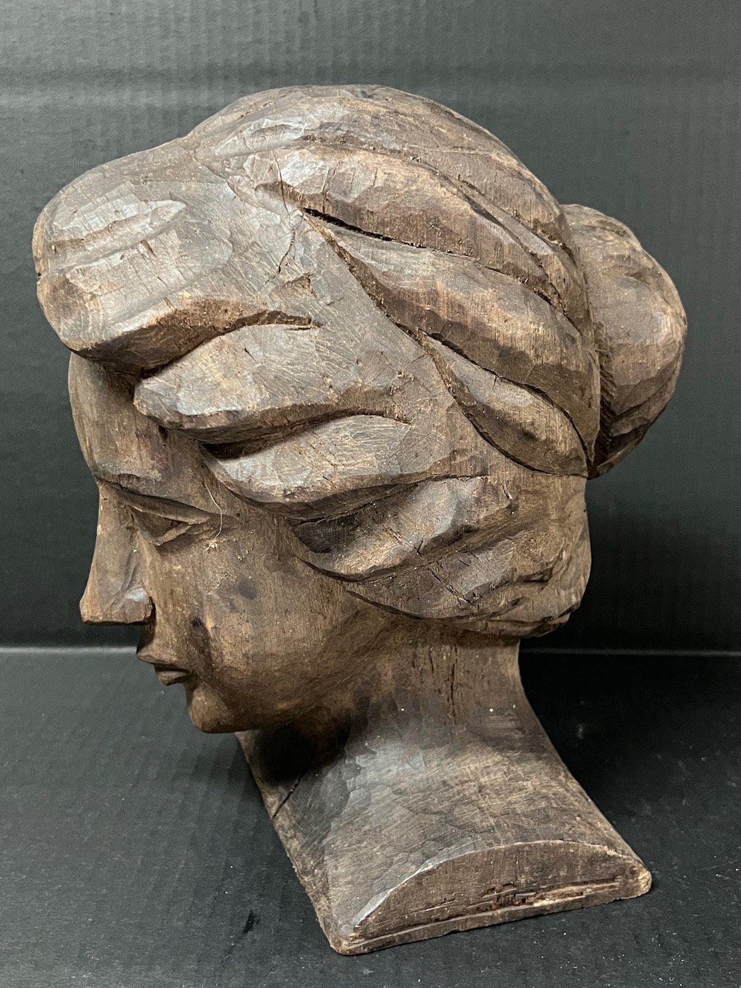 Carved Solid Wood Paper Mache Mold of Female Head - Etsy